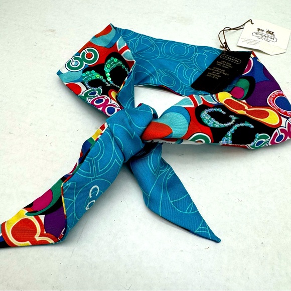 Coach | Accessories | Coach Poppy Neck Tie Multi Colored Silk Nwt ...
